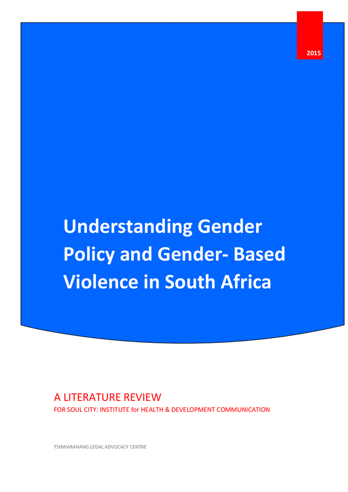 Understanding Gender Policy and Gender- Based Violence in South Africa ...